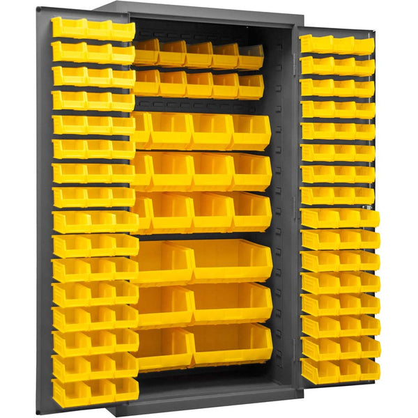 Durham Bin Cabinet - 126 Yellow Bins for Ultimate Organization