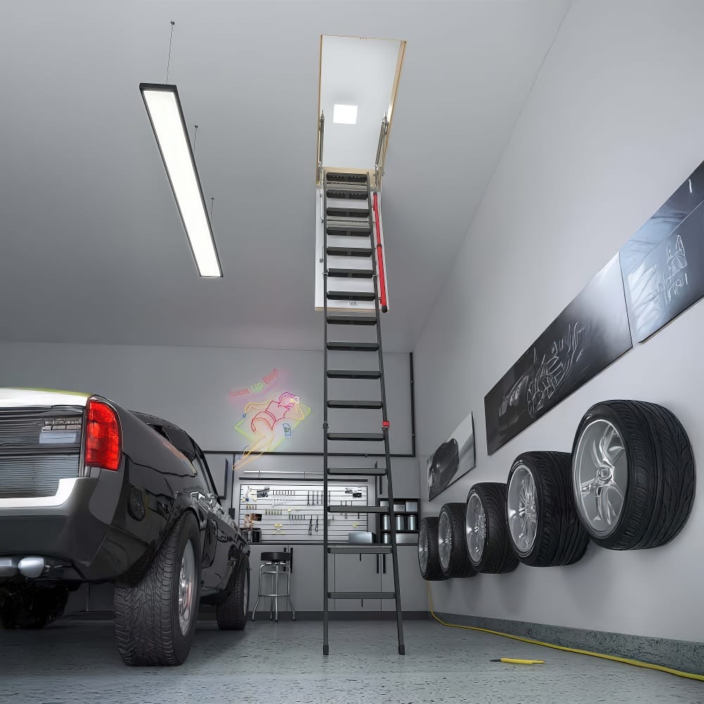 FAKRO LMP Attic Ladder for High Ceilings – Insulated & Durable