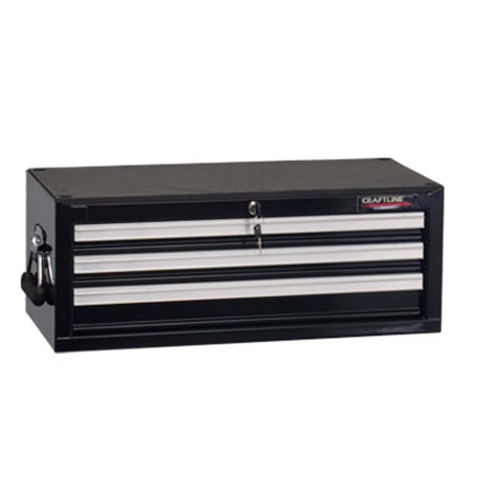 Craftline 3-Shelf Steel Cart w/ Locking Drawer | USA-Made