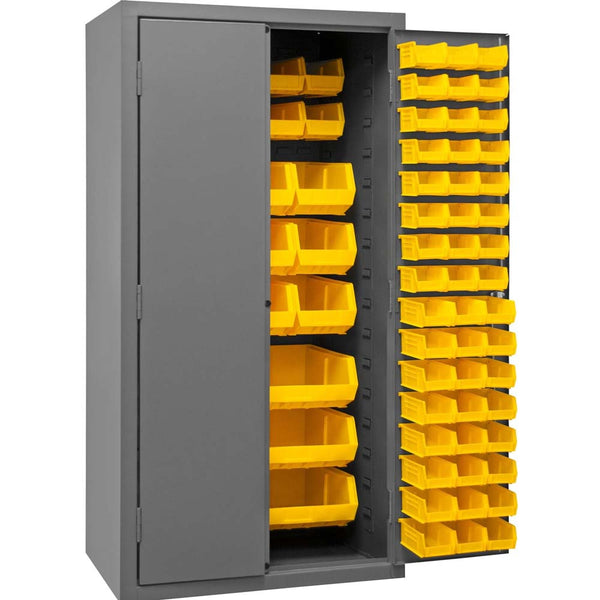 Durham Bin Cabinet - 126 Yellow Bins for Ultimate Organization